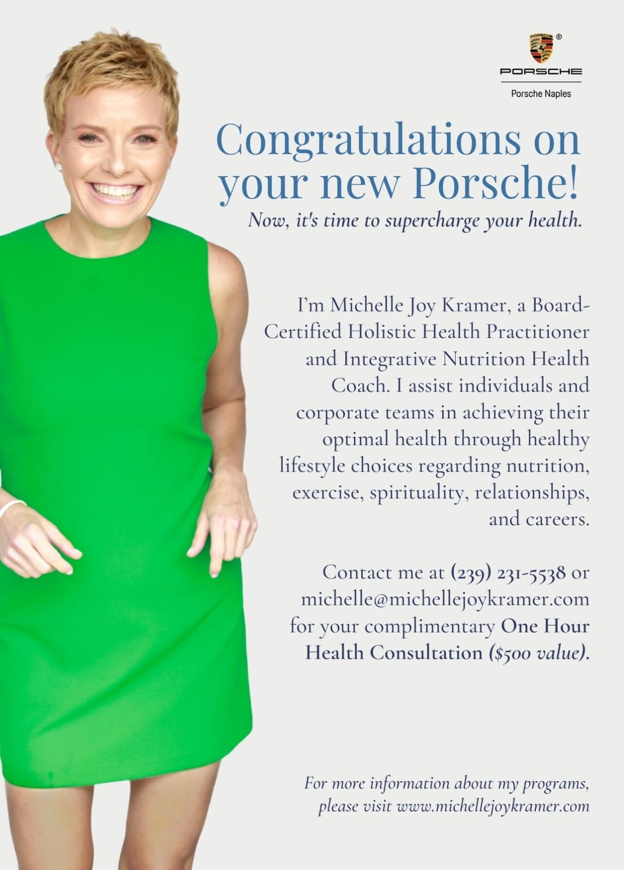 Welcome Porsche Naples Preferred Clients | Michelle Joy Kramer
